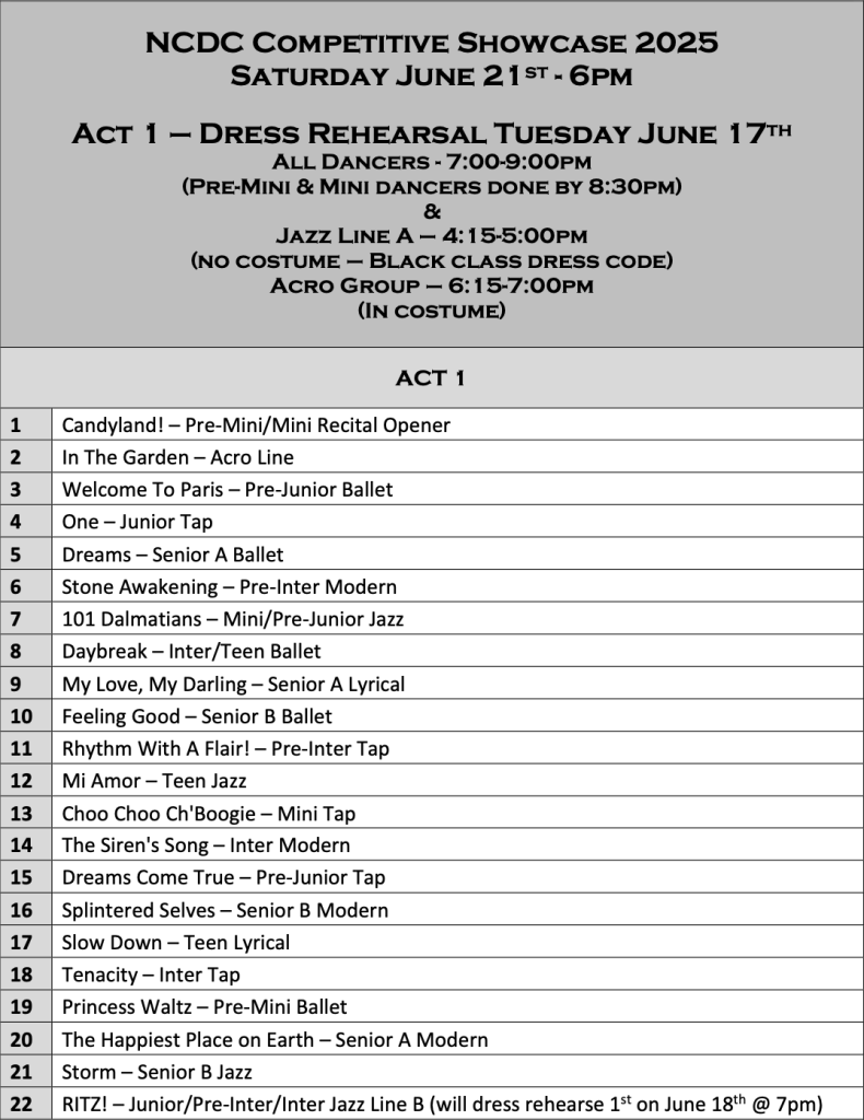 Recital 2025 – North Calgary Dance Centre